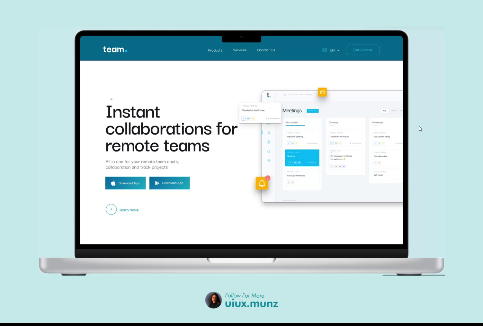 Landing Page UI Design by Muneeza Hussain on Dribbble