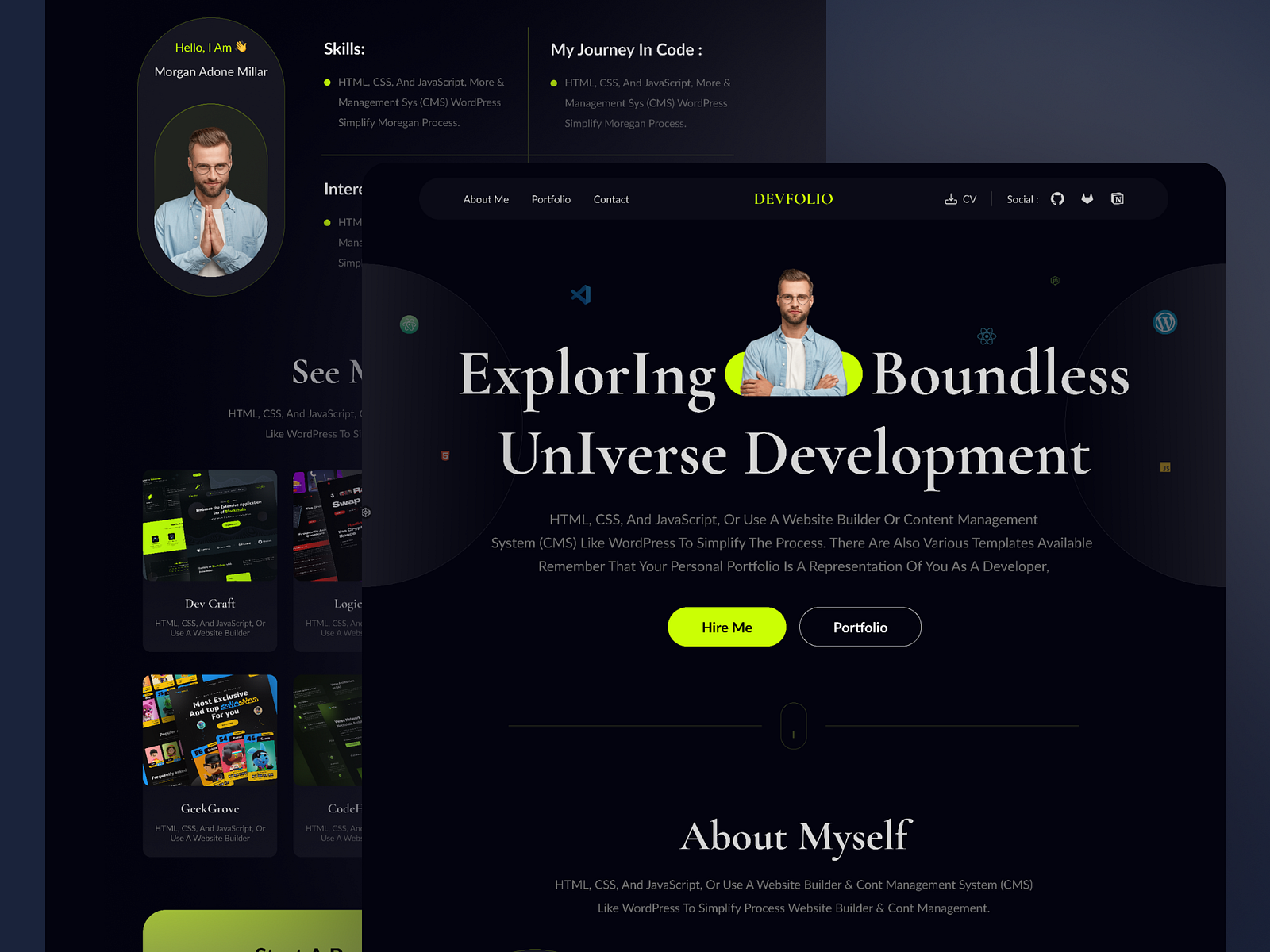 Devfolio - Developer personal portfolio Landing page by Hasibul Hasan ...