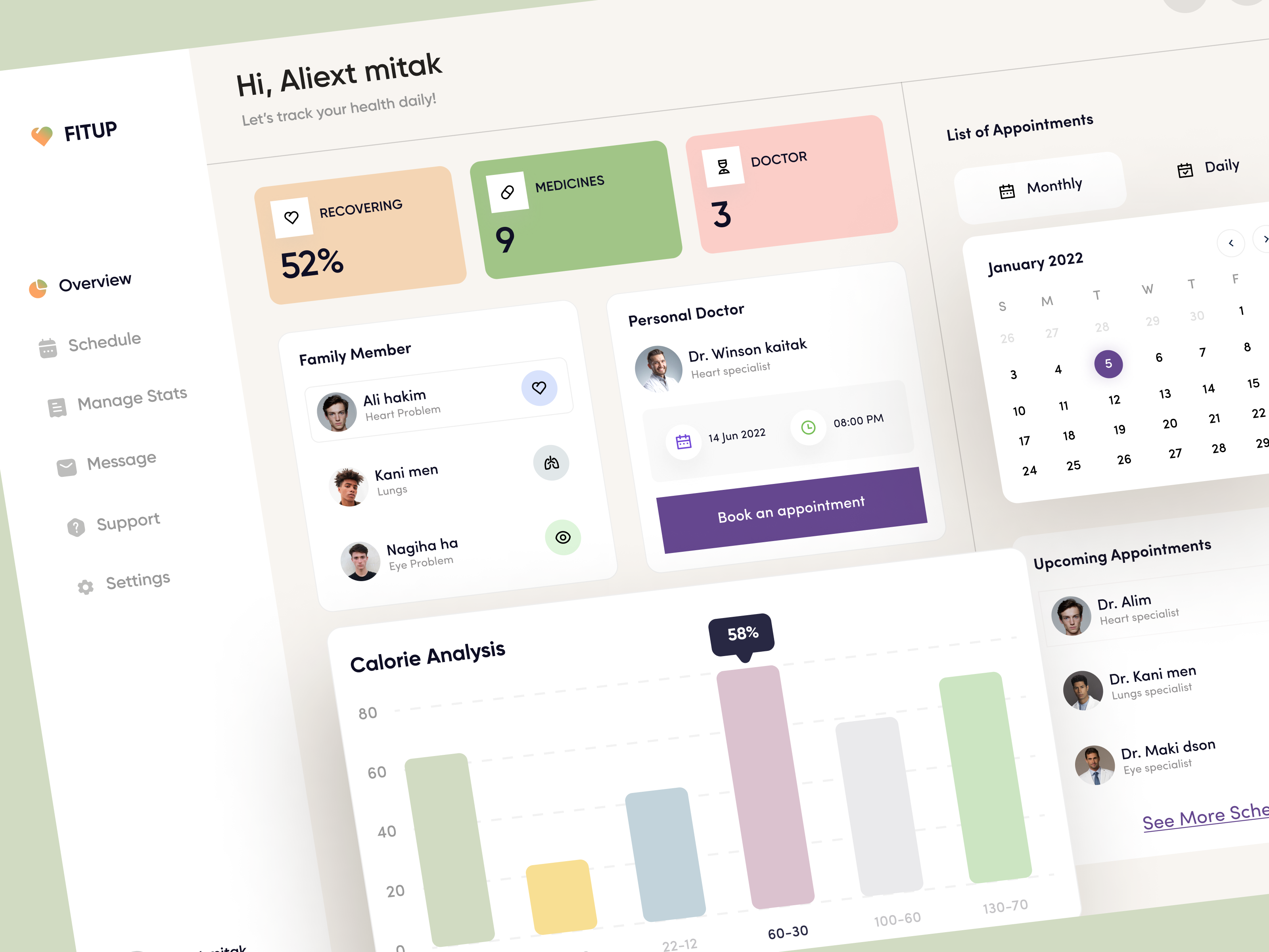 Fitness Tracker Dashboard by Iman for Awe Design Studio on Dribbble
