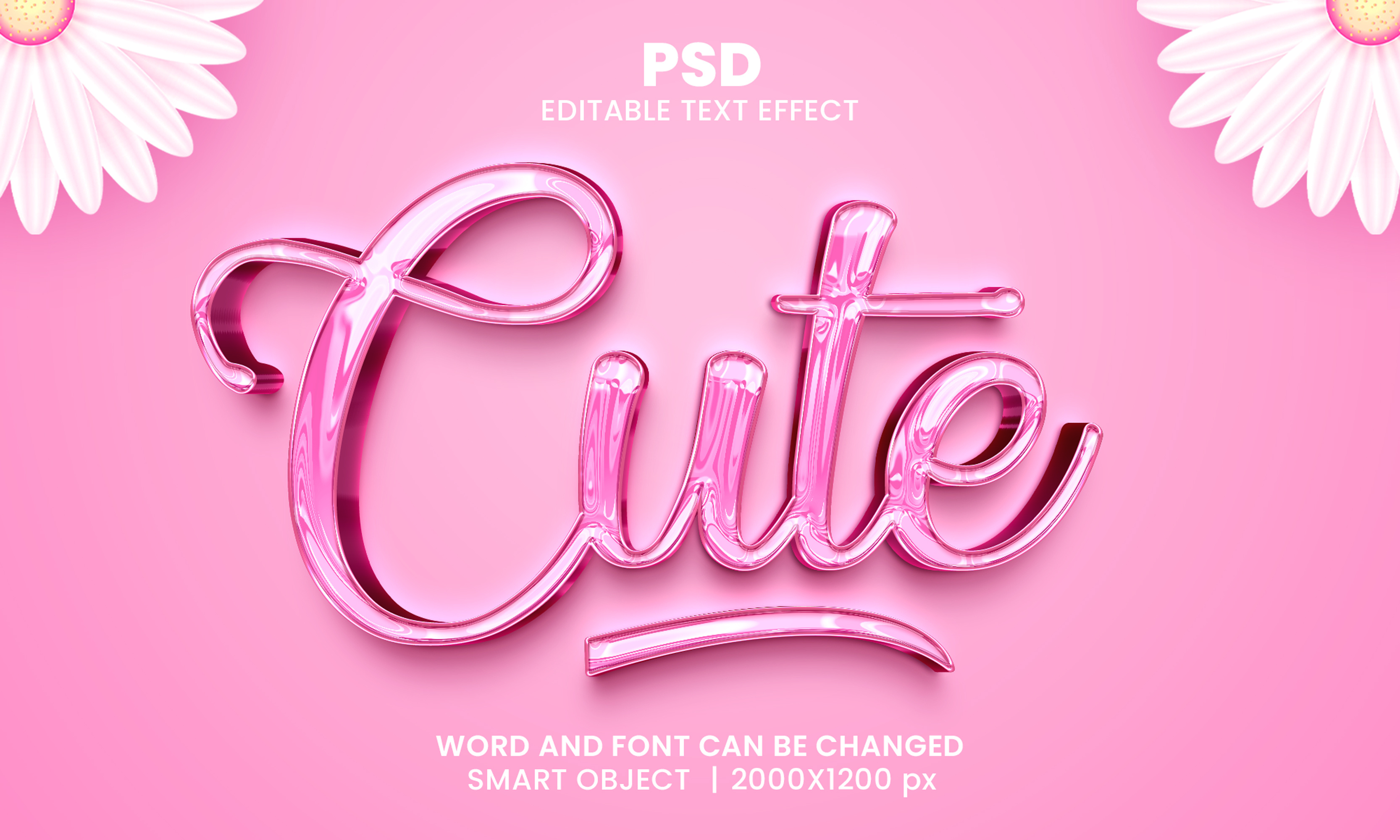 Cute chrome beautiful 3d editable text effect design by Bdrobin on Dribbble