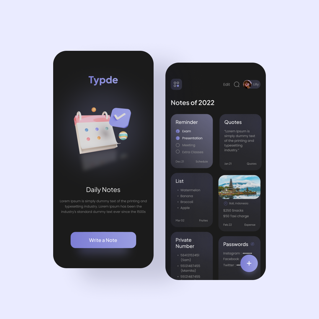 Notes App Design by Parth Savani on Dribbble