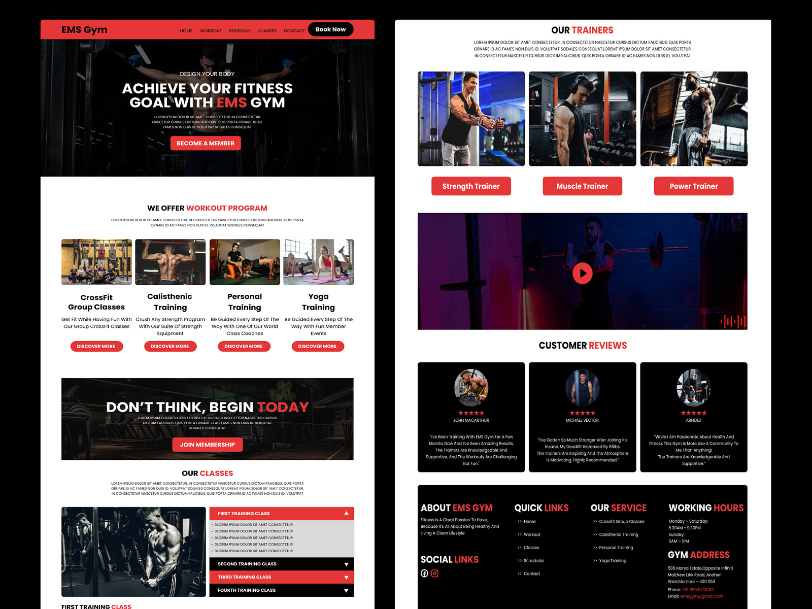 Fitness landing page by Emman Singh on Dribbble