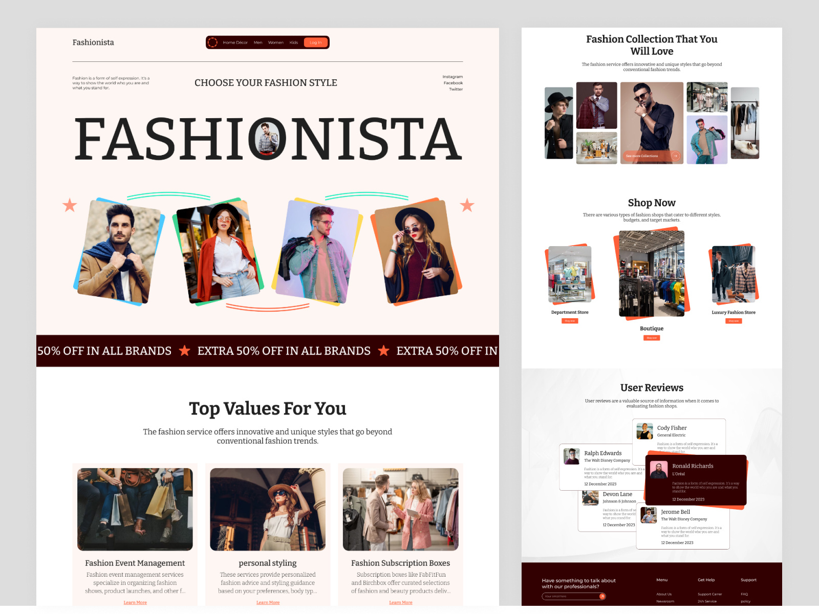 Fashion Landing page by Jahedul for Tophats on Dribbble