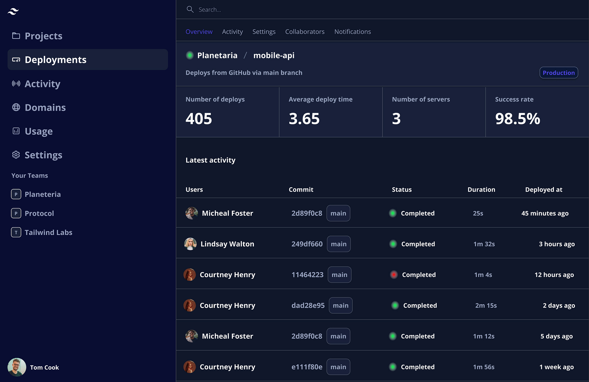 Detail Screen from Tailwind CSS by Oreofe Ayeni on Dribbble
