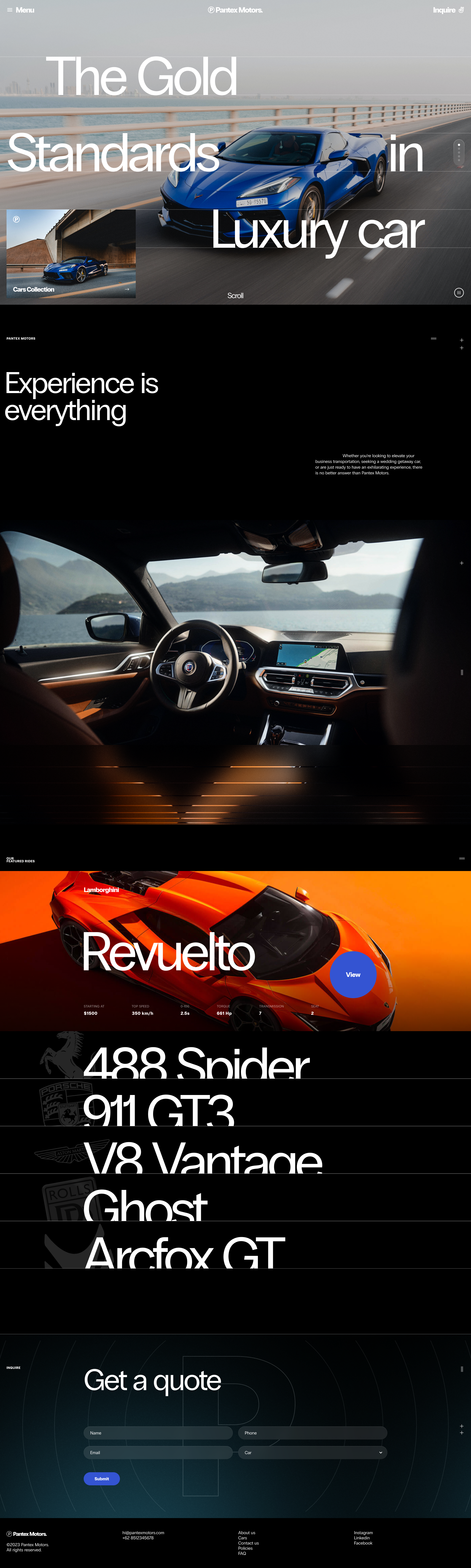 Luxury Car Rental Website by Risang Kuncoro ® for Plainthing Studio on ...