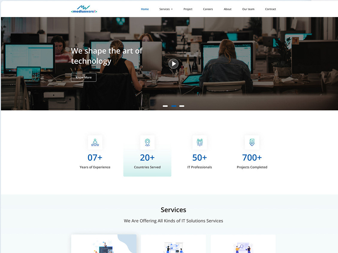 Mediusware Ltd Website By Md Shahinur Rahman On Dribbble