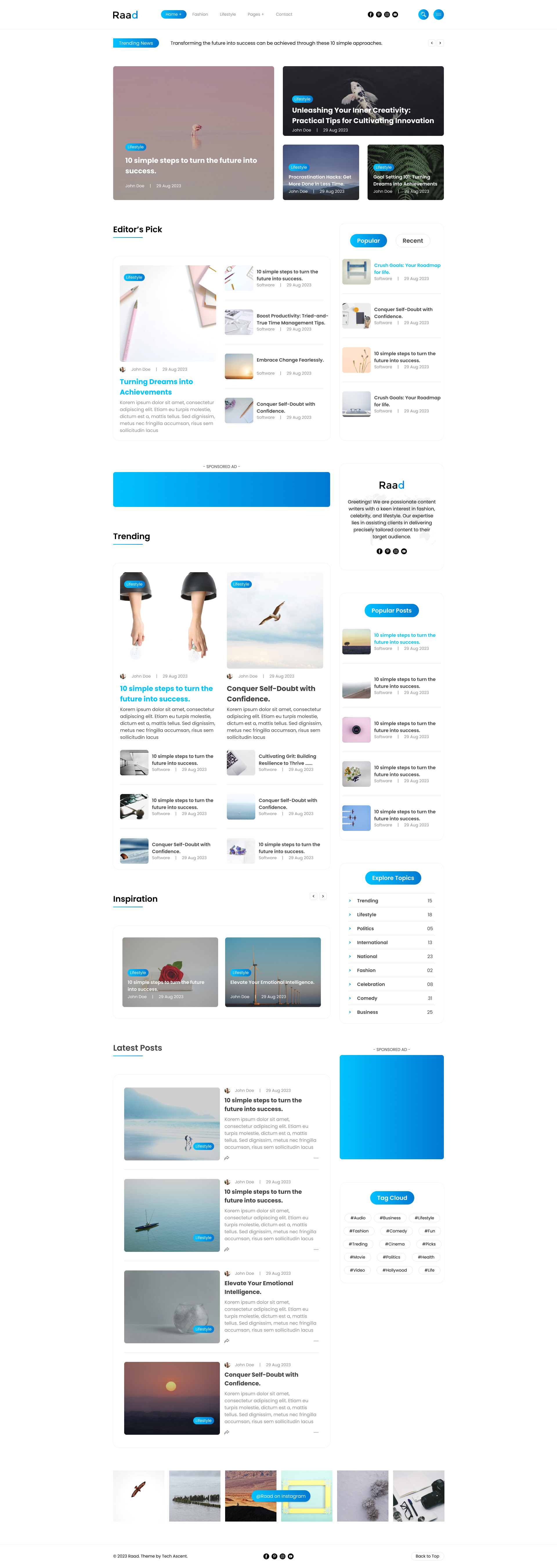 Newspaper & Maganize Website UI Template by Ashikul Islam | UI/UX ...