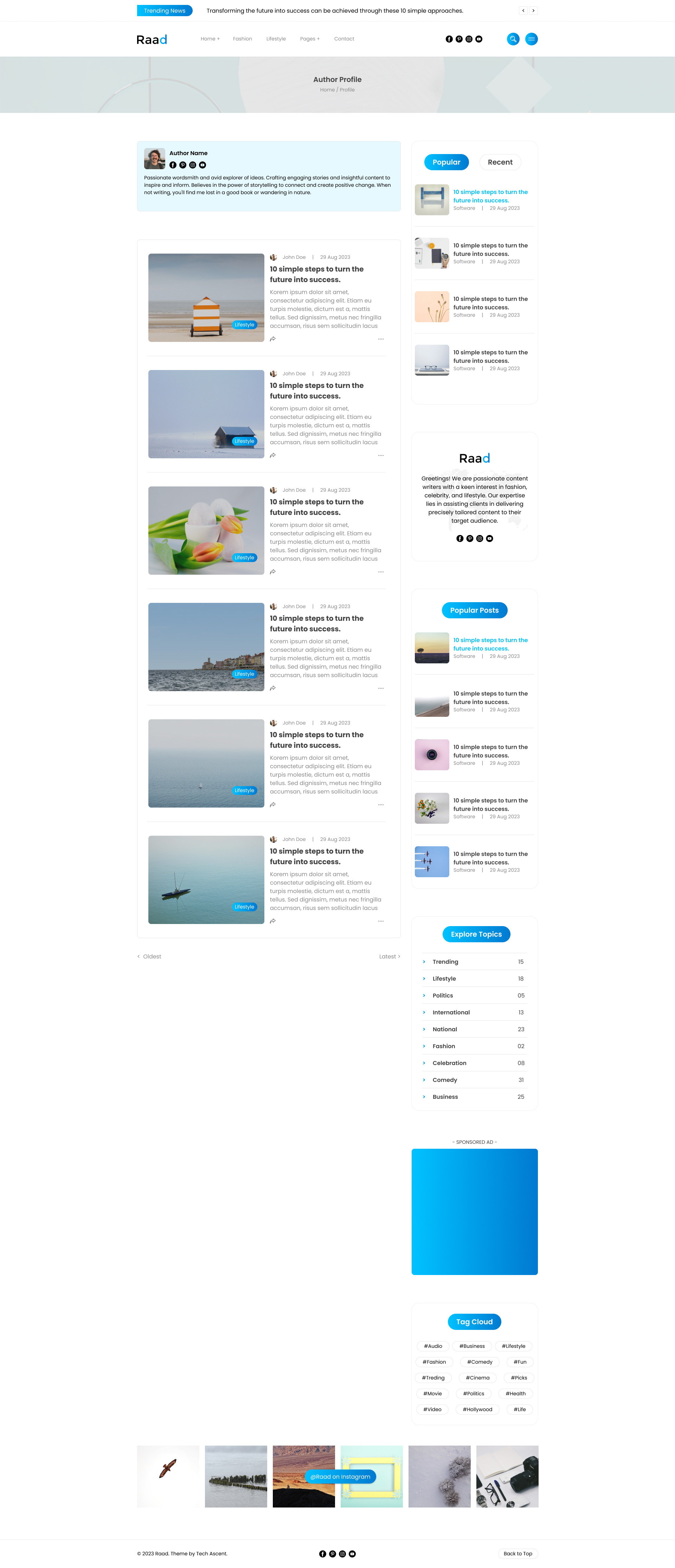 Newspaper & Maganize Website UI Template by Ashikul Islam | UI/UX ...