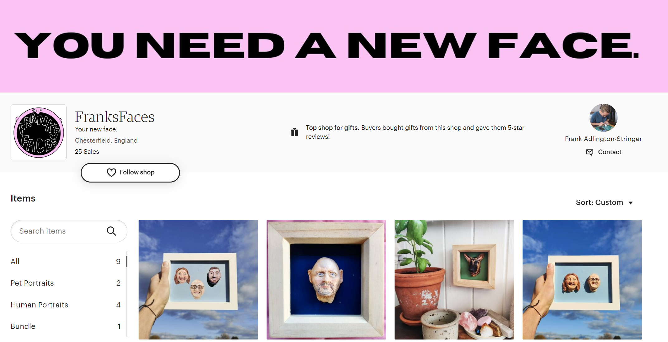 Frank's Faces Website by Frank Adlington-Stringer on Dribbble