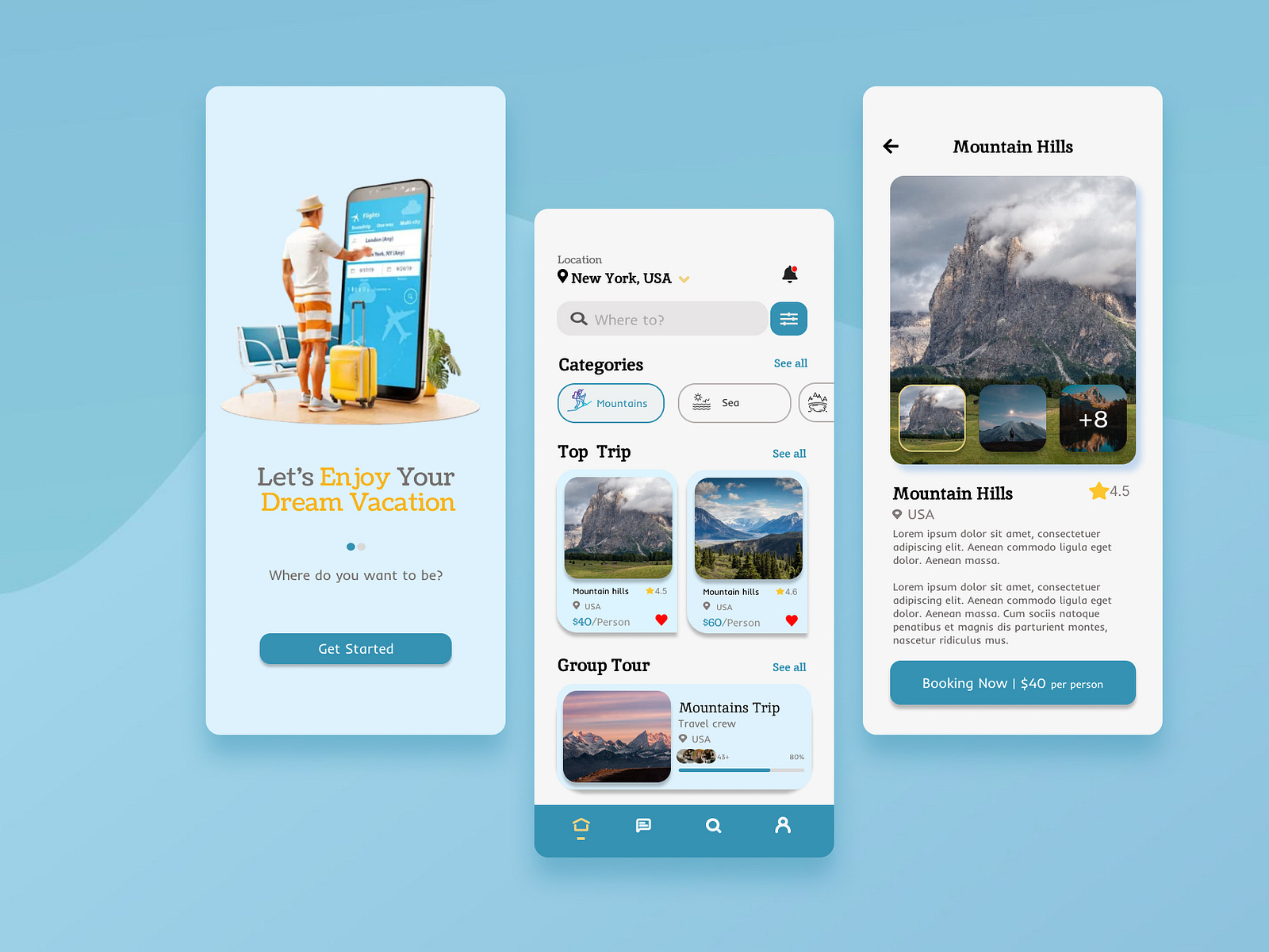 Travelling App UI by Kherro Alishba on Dribbble