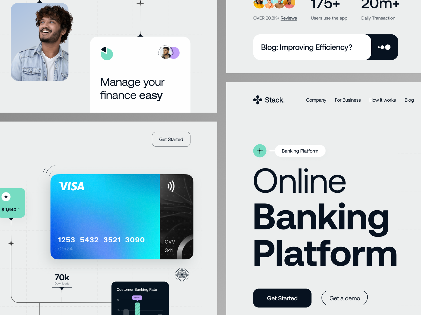 Online Banking: Header Exploration by Foysal on Dribbble