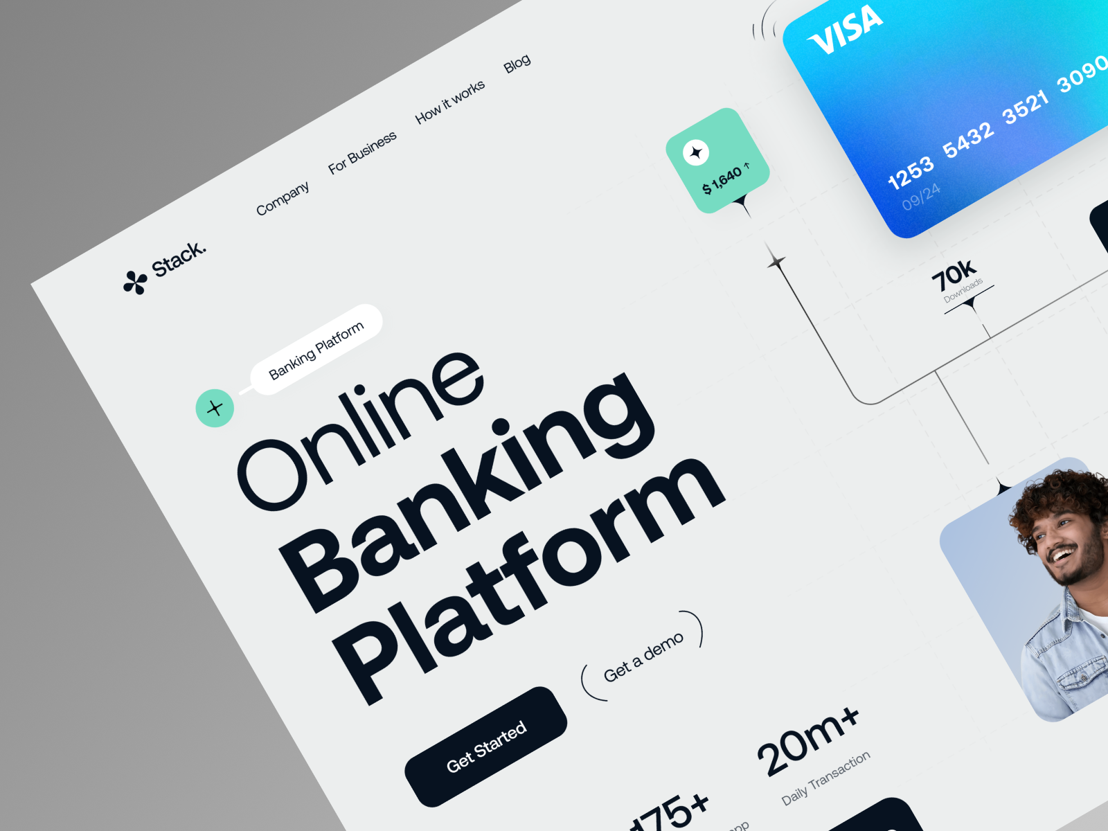 Online Banking: Header Exploration by Foysal on Dribbble
