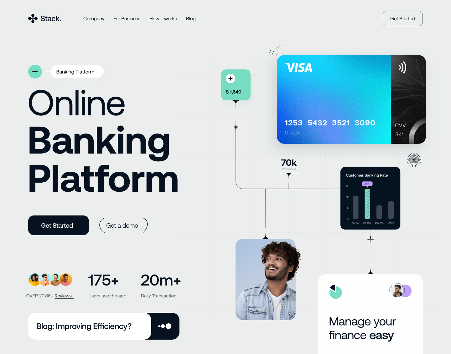 Online Banking: Header Exploration by Foysal on Dribbble