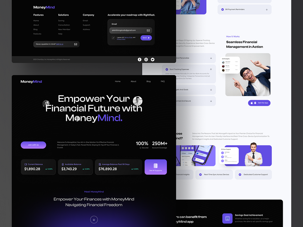 MoneyMind Landing Page by Permadi Satria Dewanto for Plainthing Studio ...
