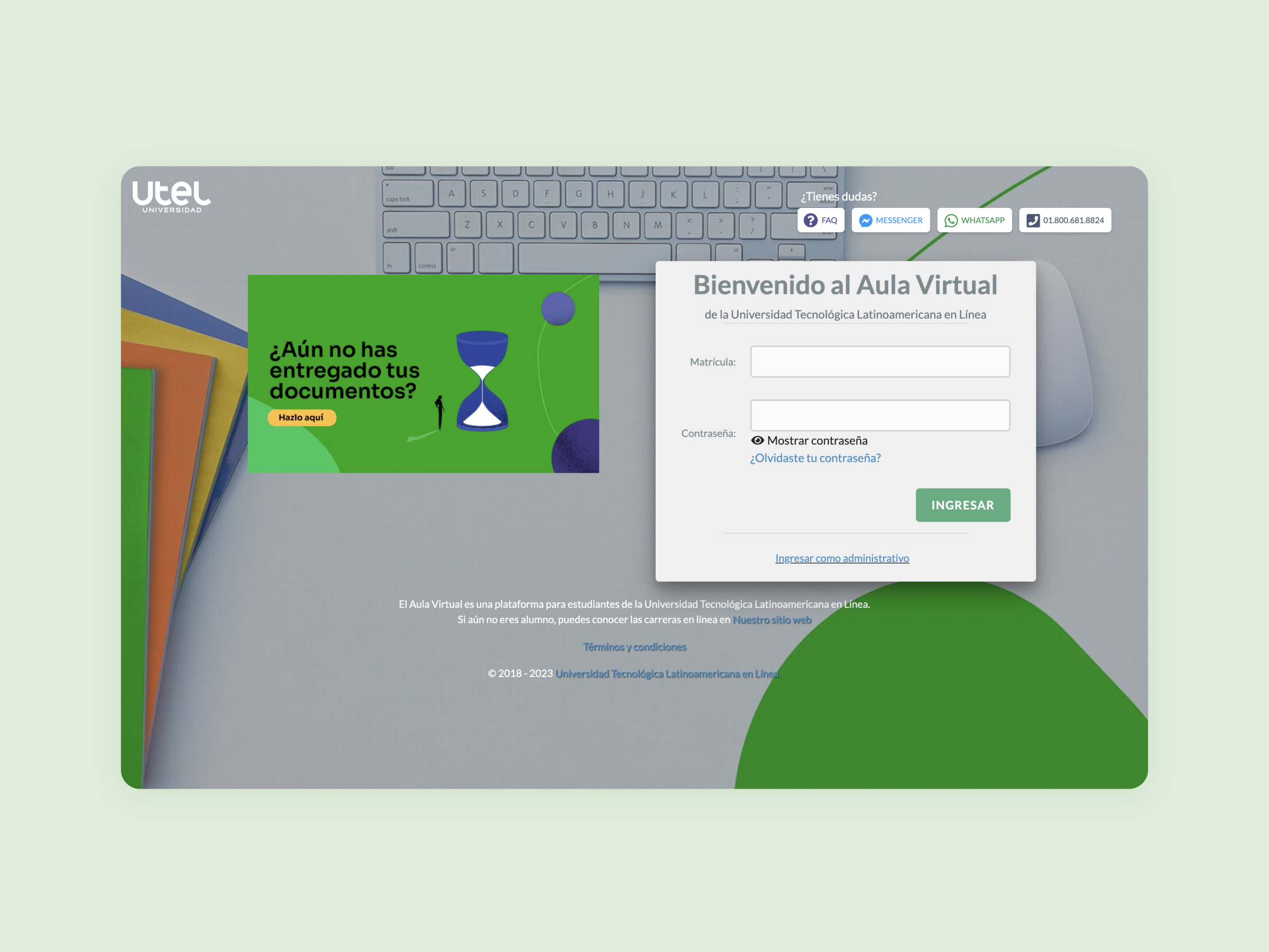 Utel's login page refresh by Stephan Medina on Dribbble