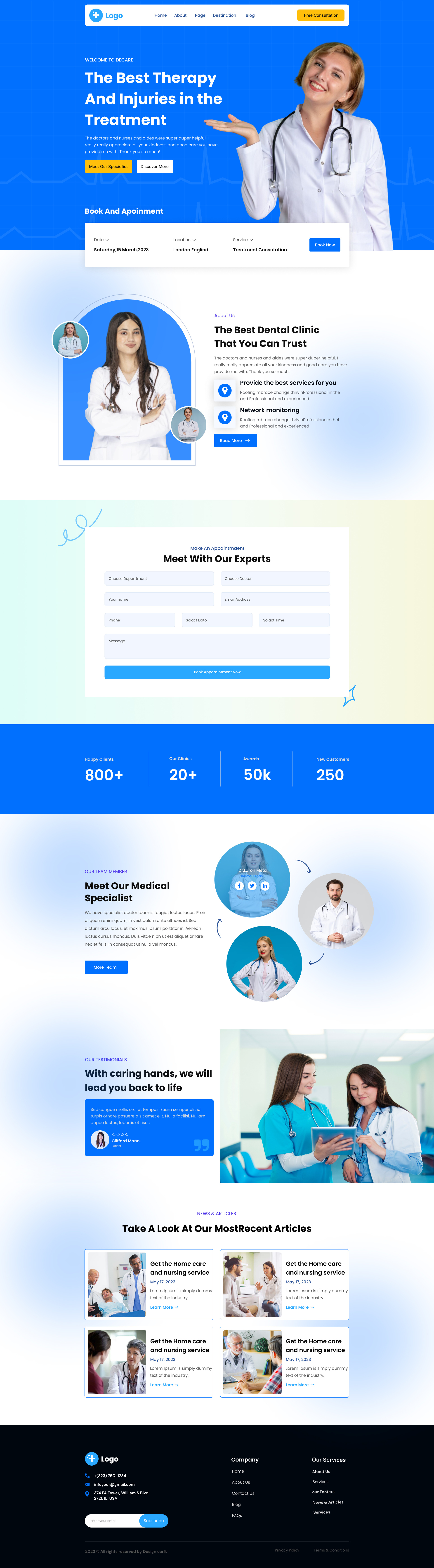 Doctor Booking Website 5 by Fahima Sultana poly on Dribbble