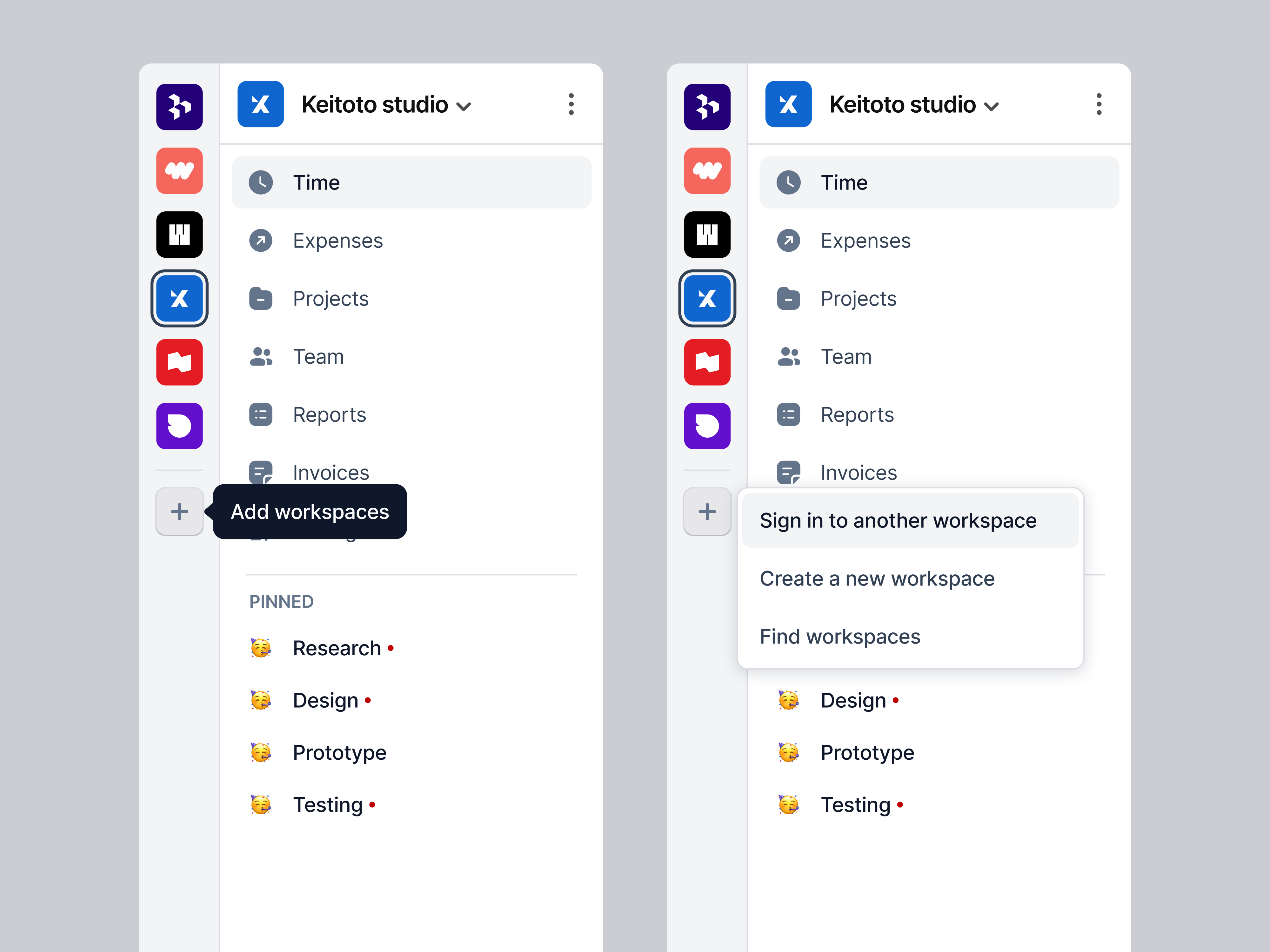 Time Tracker Web App Sidebar Navigation Component Saas by Keitoto on ...