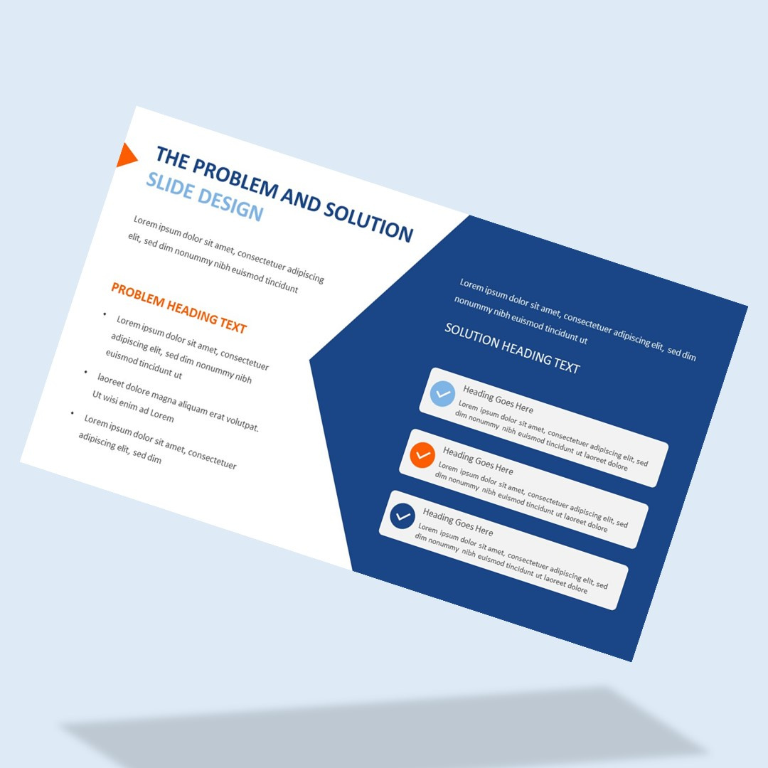 PowerPoint problem and solution slide by The A Team on Dribbble