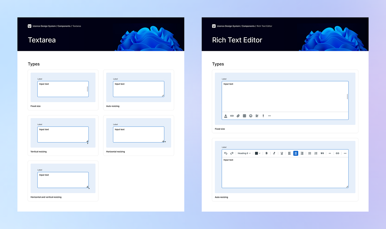 UI Components - Textarea and Rich Text Editor | Uzence by Uzence Design Agency on Dribbble