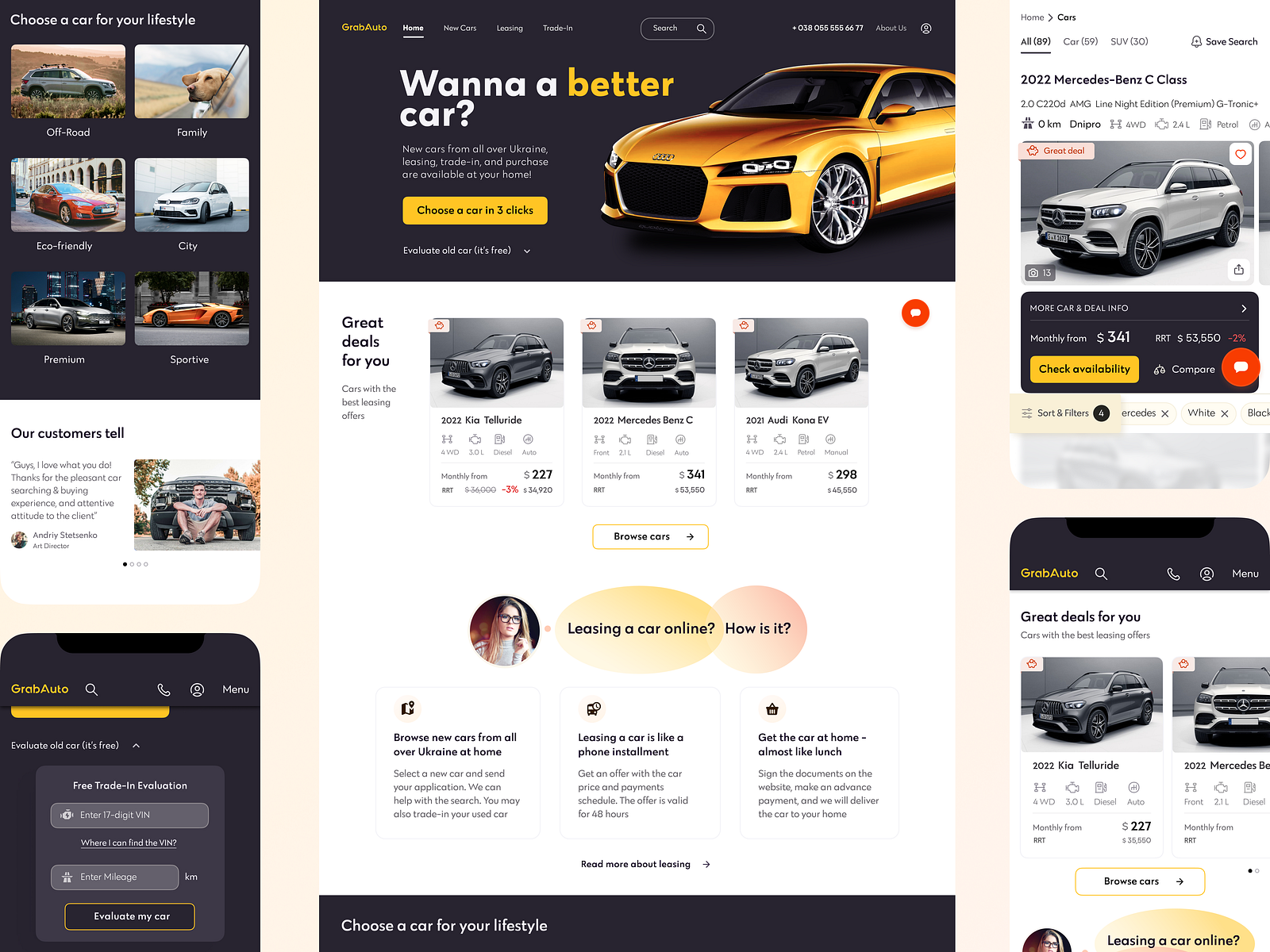 Auto Leasing Website by Inna Nabokova on Dribbble