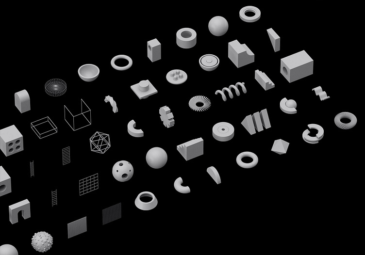 85 Geometric 3D Models Set #2 by Munirr on Dribbble