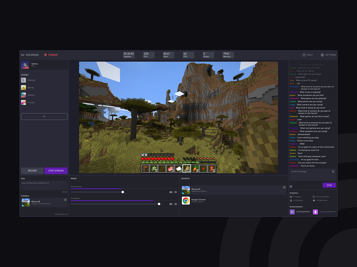 Desktop app | OBS by suddoku on Dribbble