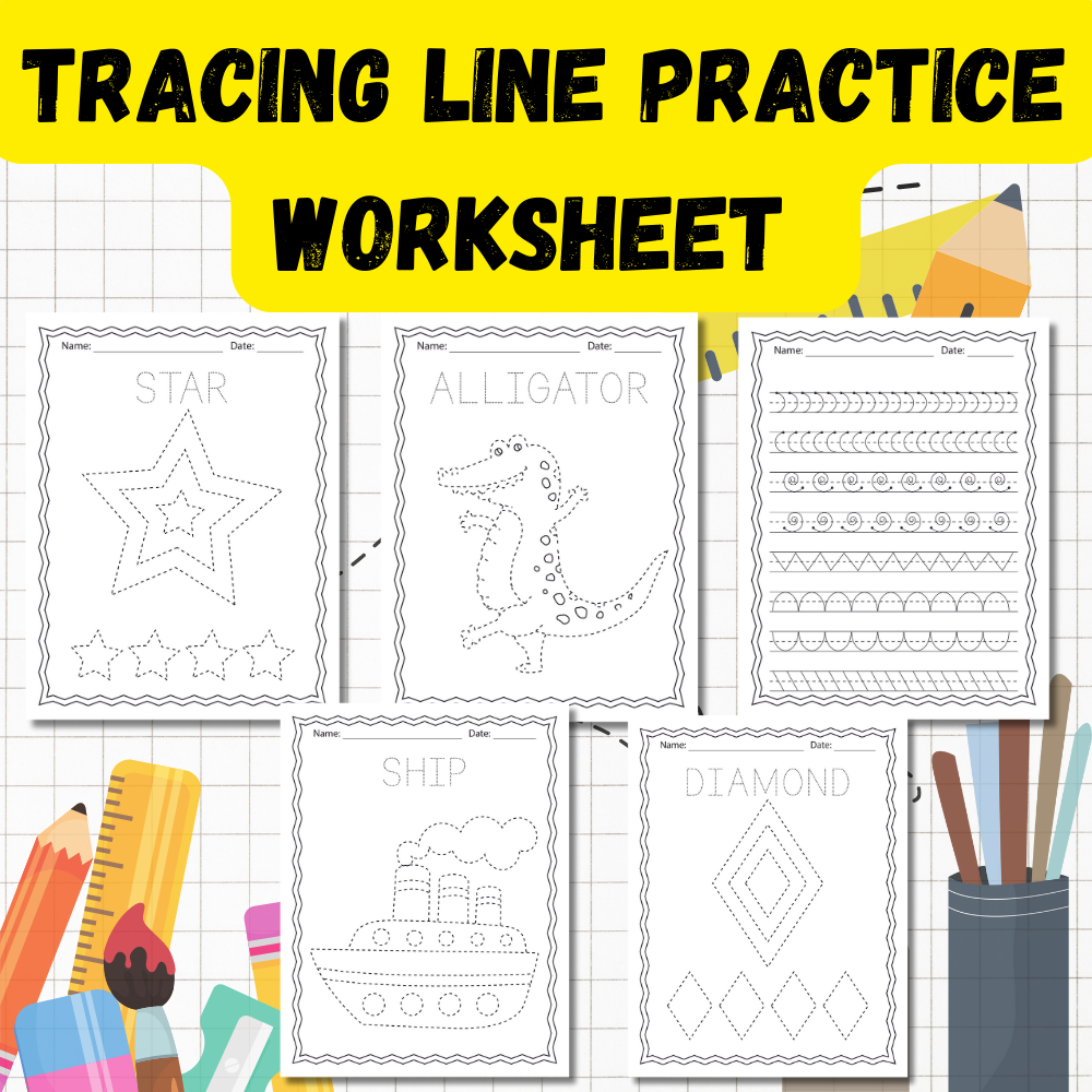 Tracing Line Practice Worksheet For Kids Prewriting Skills Line By Tracing Line Practice Worksheet For Kids Prewriting Skills Line By
