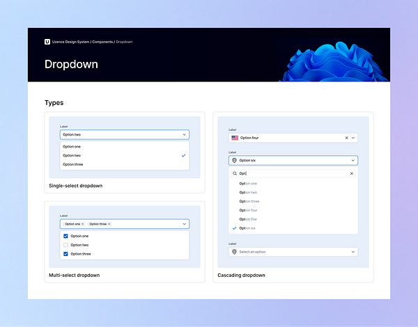 UI Component - Dropdown | Uzence by Uzence Design Agency on Dribbble