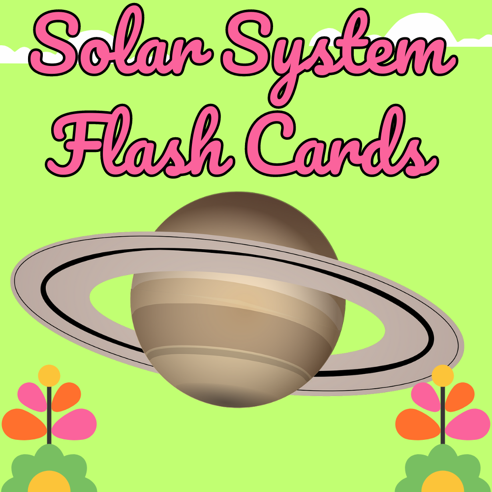 Solar System and Planets Flash Cards for kids, Educational graph by ...