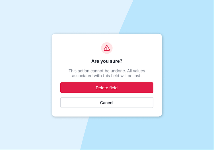 Delete modal confirmation by Sonia Bauer on Dribbble