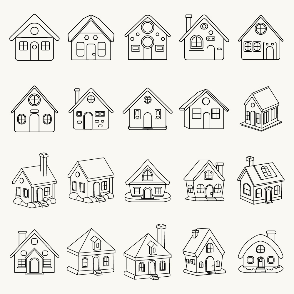 village house line art by Boedie Oetomo on Dribbble