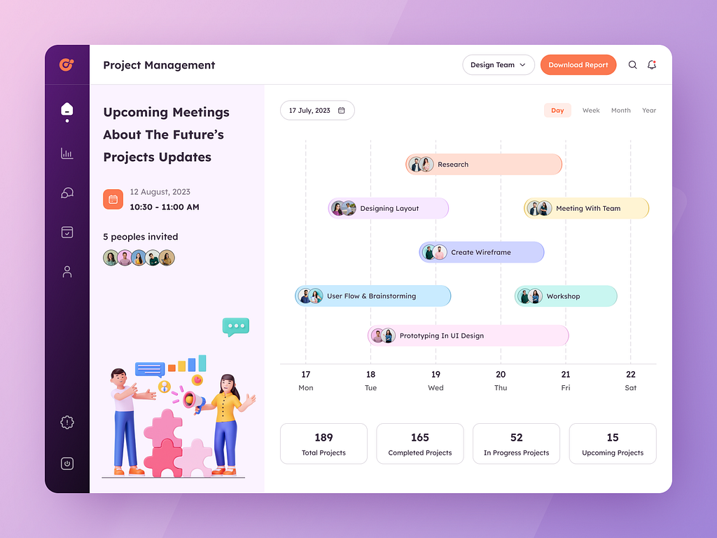 Project Management Dashboard Project Updates And Meetings By Octet