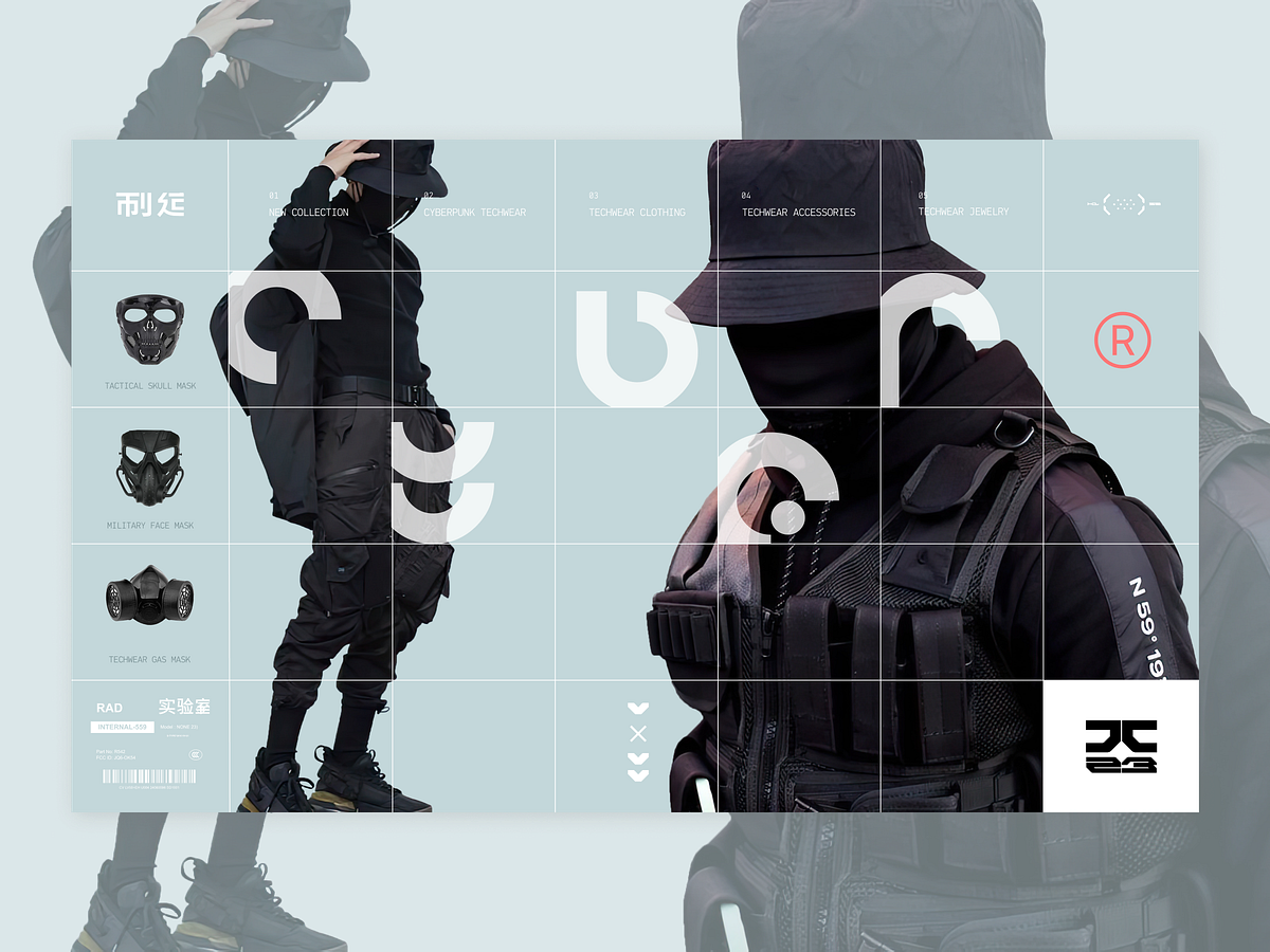 Cyberpunk techwear design ui by Aleksey Kostiuk on Dribbble