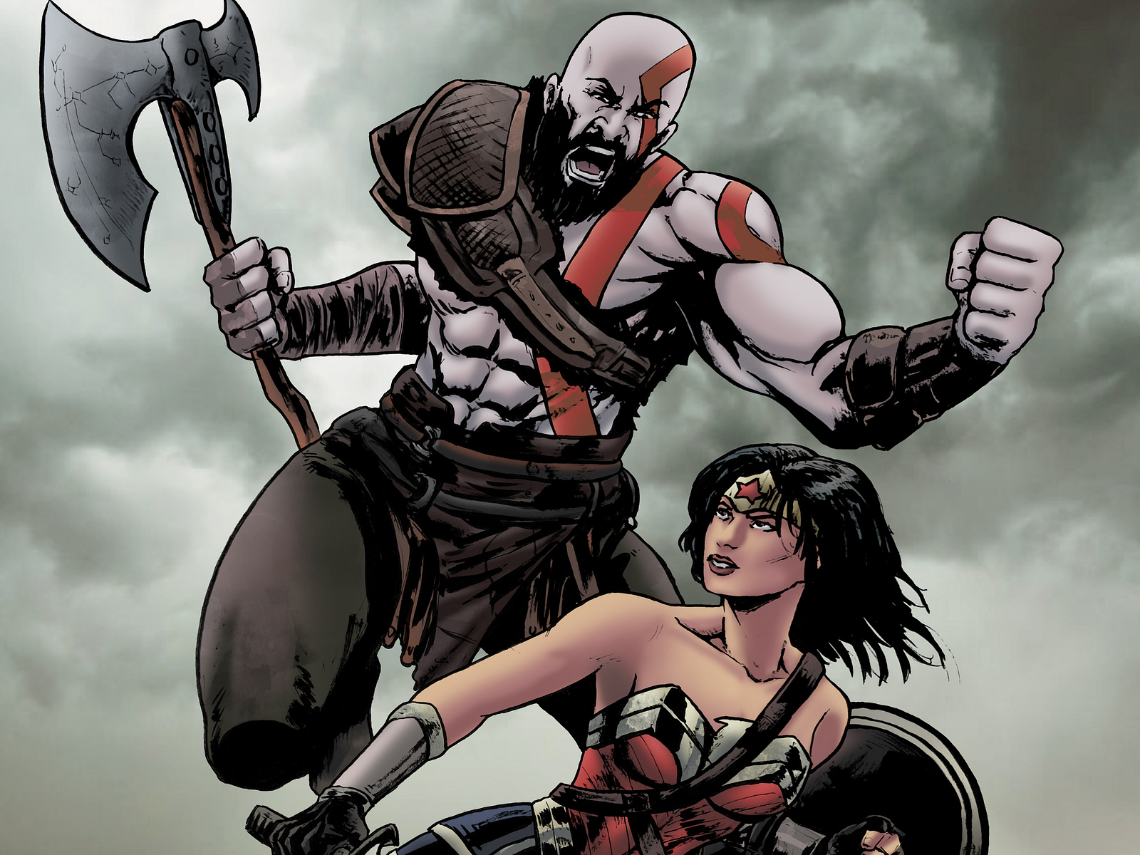 Kratos Vs Wonder Woman By 4l4n17 On Dribbble