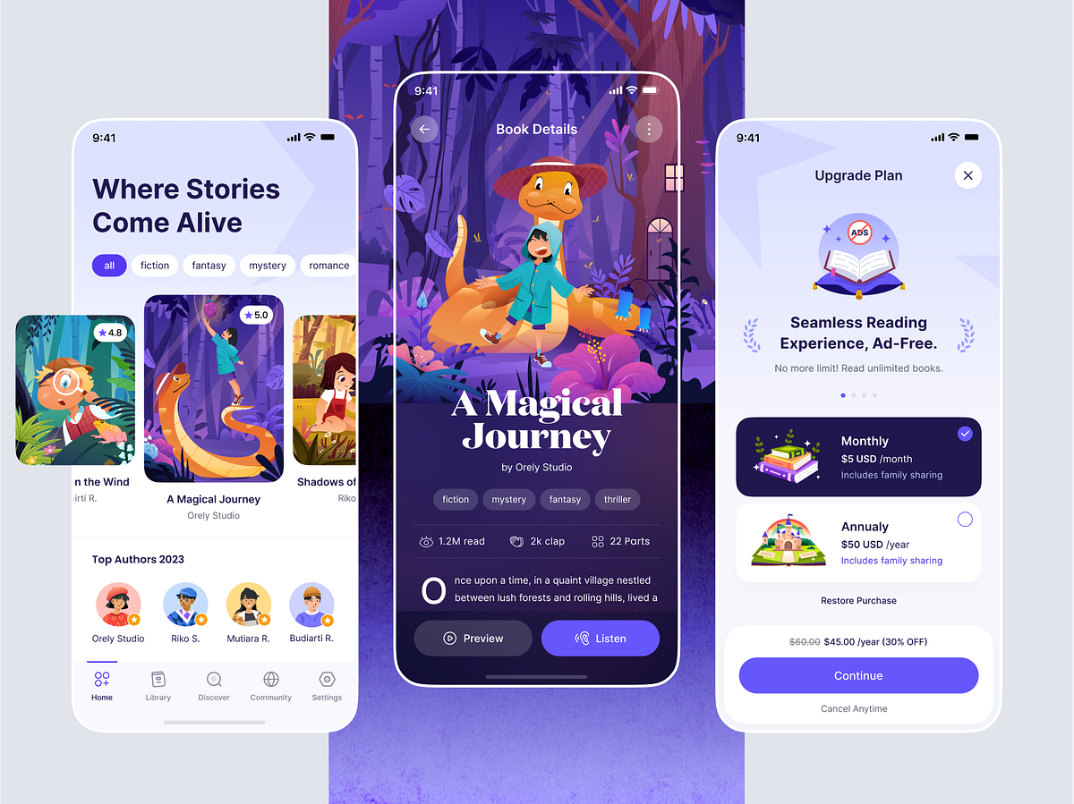 Online Book Reader: Mobile App 📖 by Orely on Dribbble