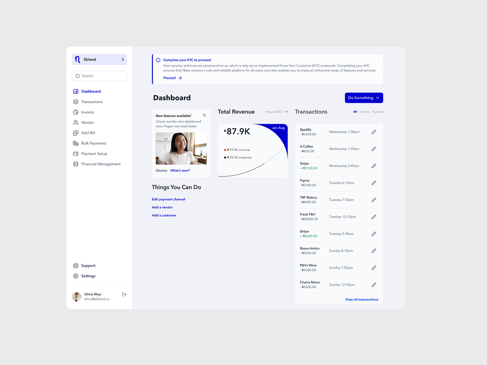 Niply for Business Dashboard (WIP) by Olamide Agboola on Dribbble