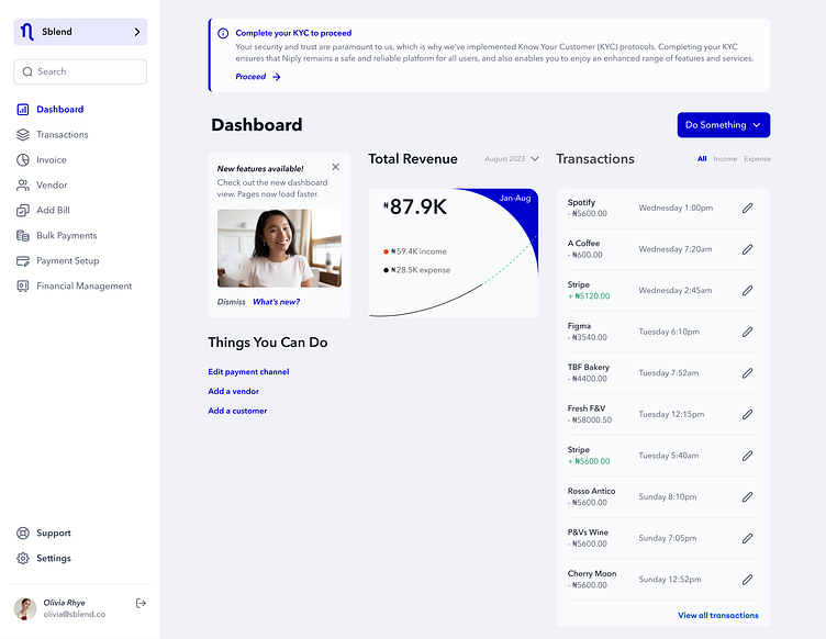 Niply for Business Dashboard (WIP) by Olamide Agboola on Dribbble