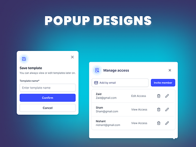 Popup designs by Nishant Bazzad on Dribbble