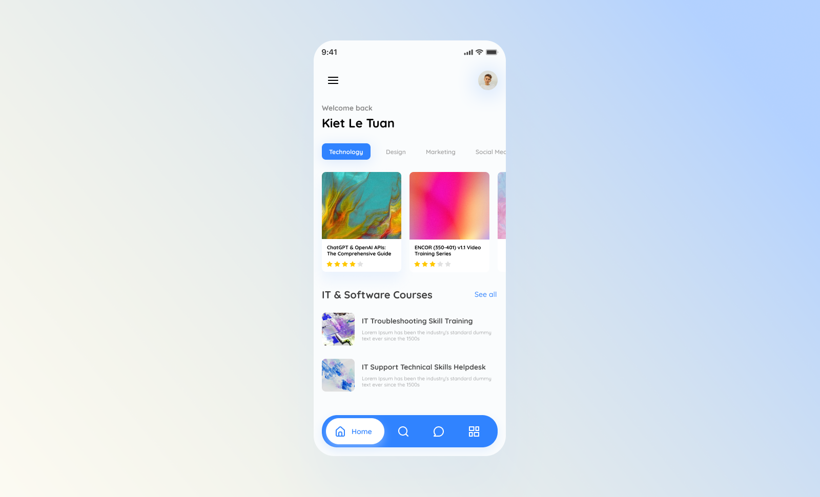 Learning App User Interface by Kiet Le on Dribbble