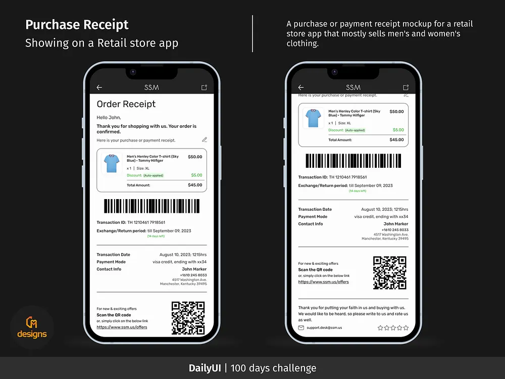 Payment Receipt UI designs, themes, templates and downloadable graphic ...