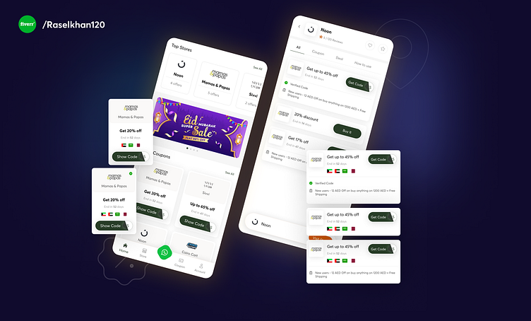 Coupon discount app Post UI Kit design - UI UX Post Kit by Rasel khan ...