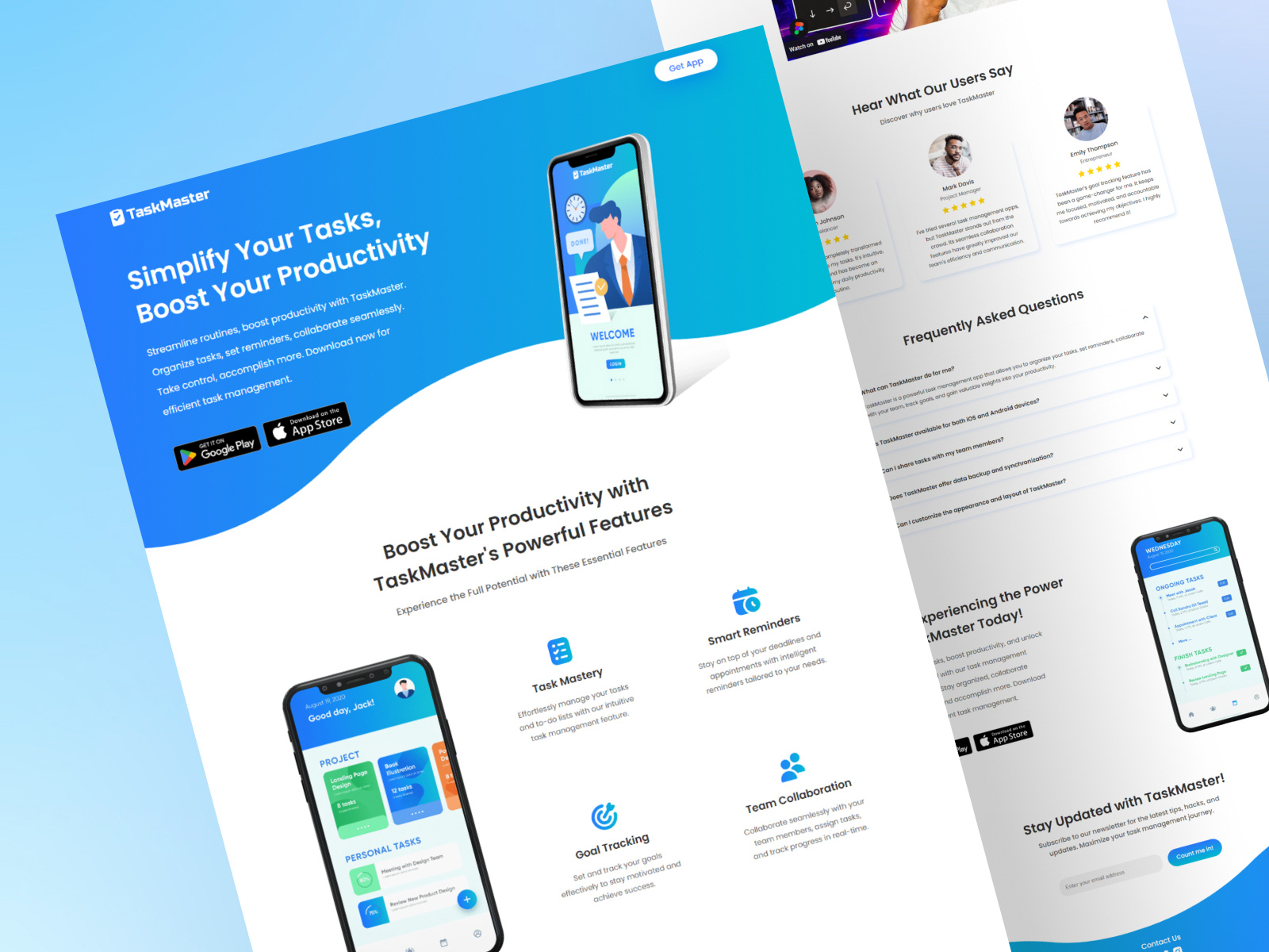 TaskMaster - Task Management App Landing Page by MD Ali Zihad on Dribbble