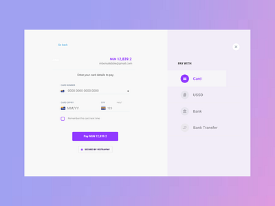 Payment gateway UI by Deborah Mbonu on Dribbble