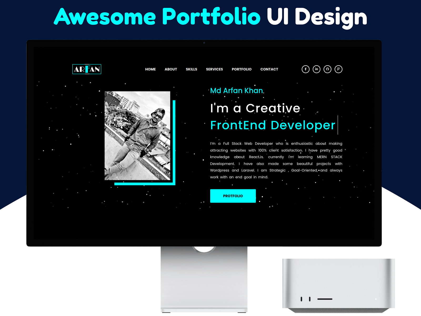 Awesome Portfolio UI Design by Md Arfan Khan on Dribbble