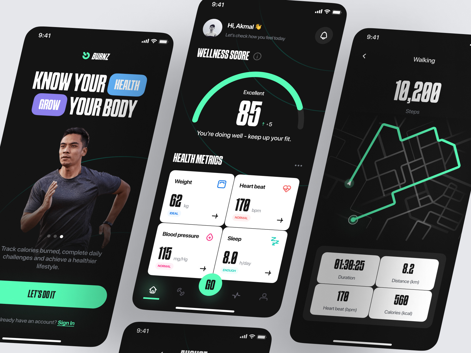 Burnz - Health and Activity Tracker App by Akmal⚡ for Pickolab Studio ...