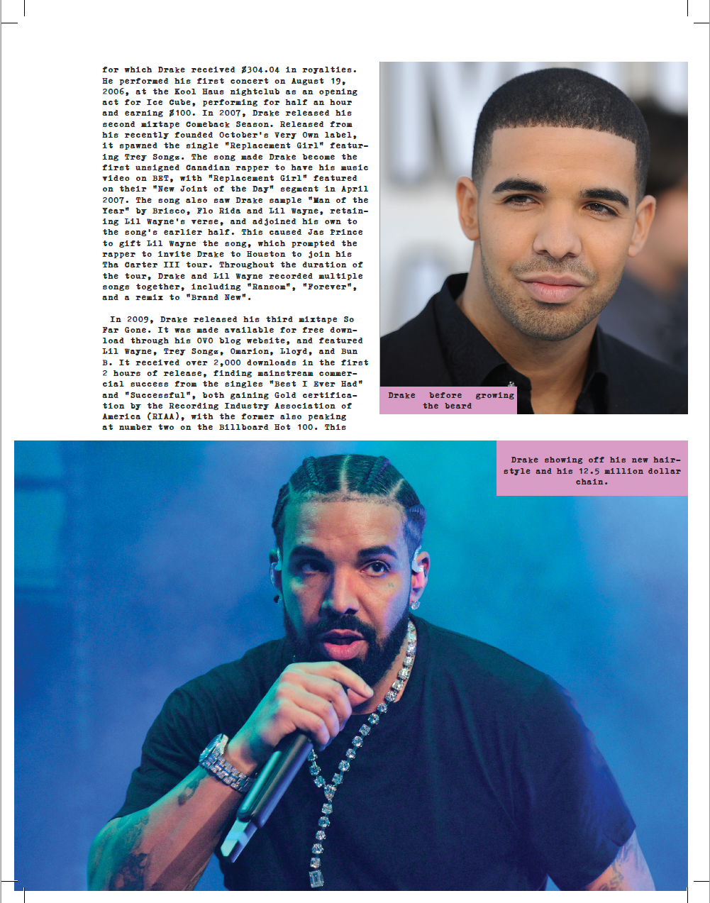 Drake Magazine Article by Taylor Perrier on Dribbble