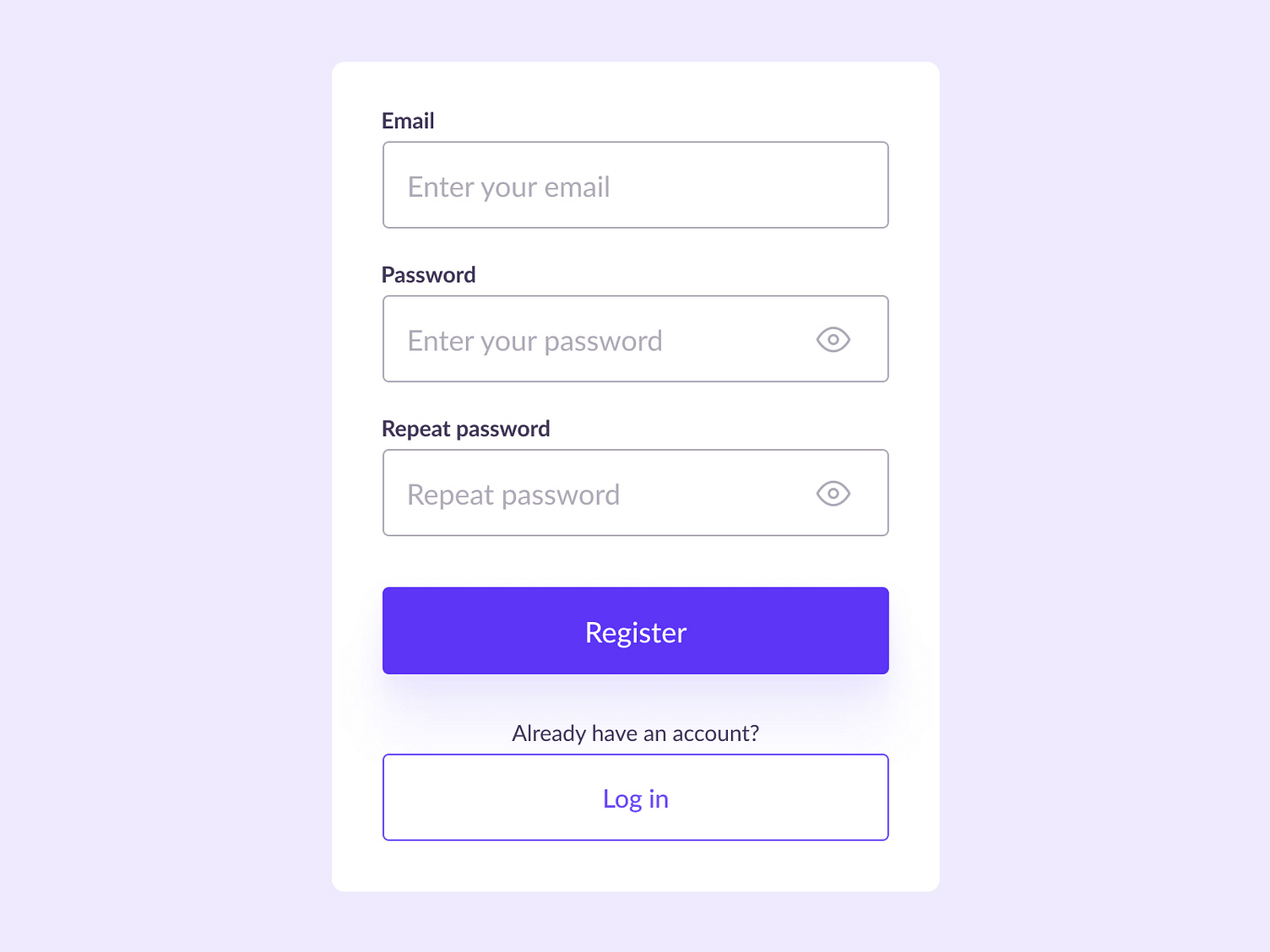 Daily UI #4 - Register Screen by Veronica K on Dribbble
