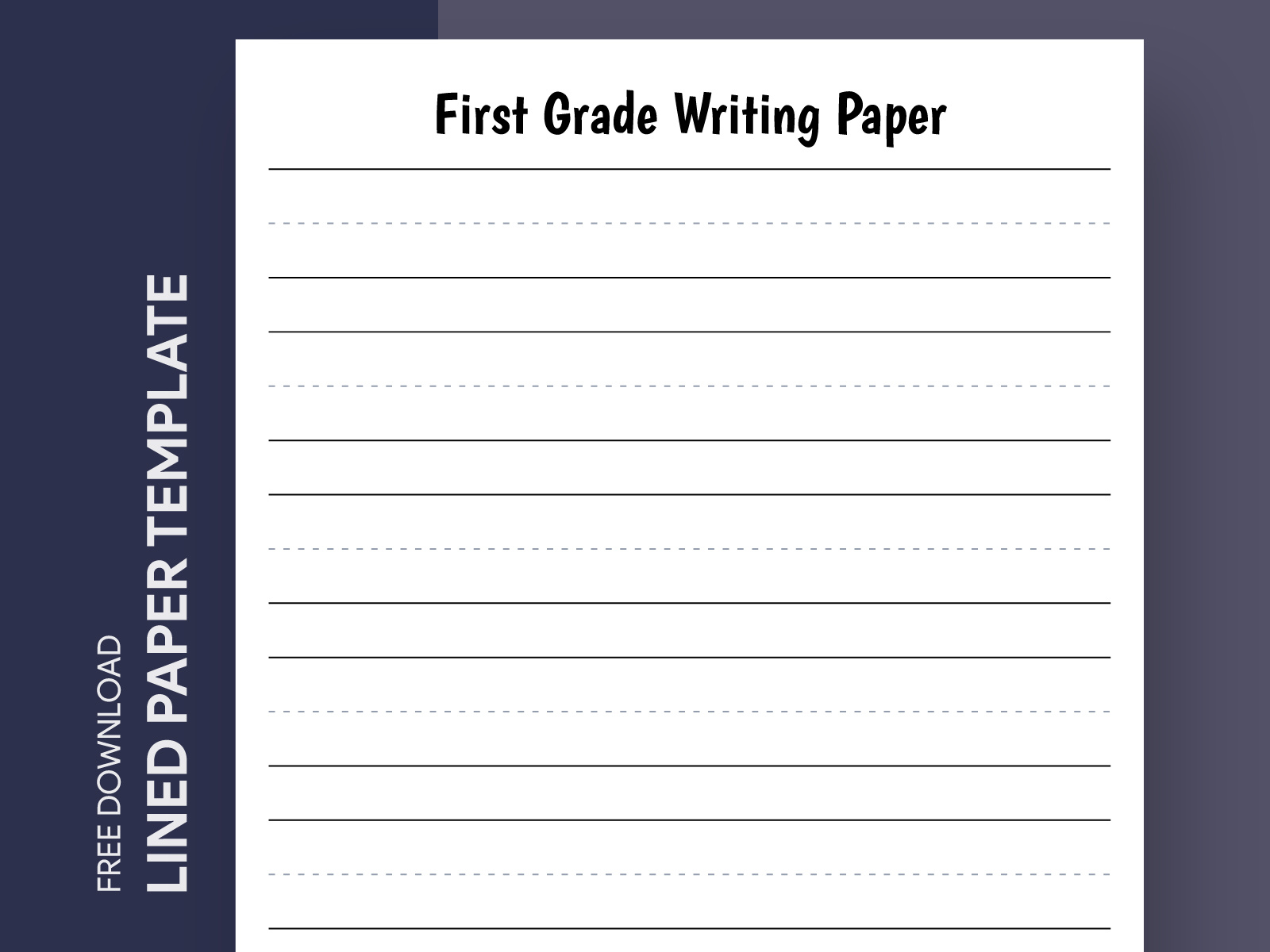 First Grade Lined Paper Free Google Docs Template by Gdoc on Dribbble