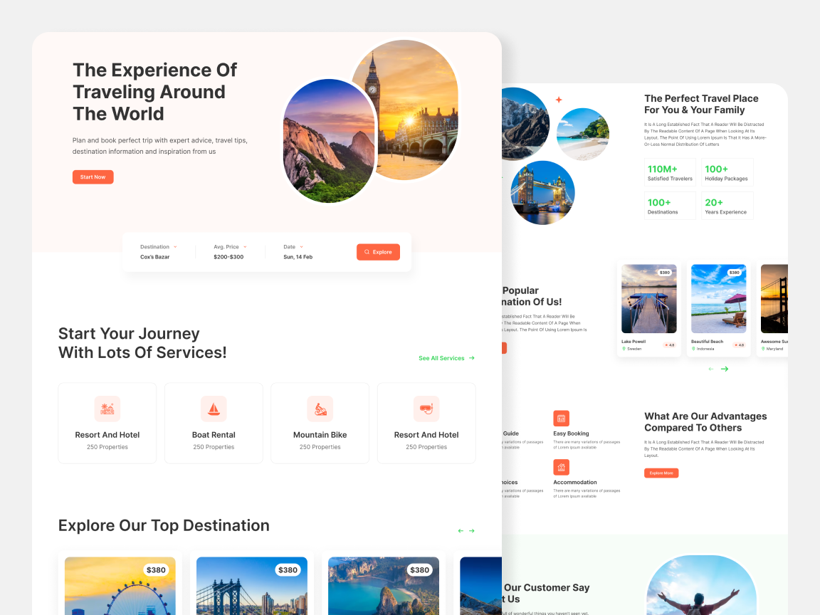 Travel- Travel Landing Page by Mahbub Manna on Dribbble
