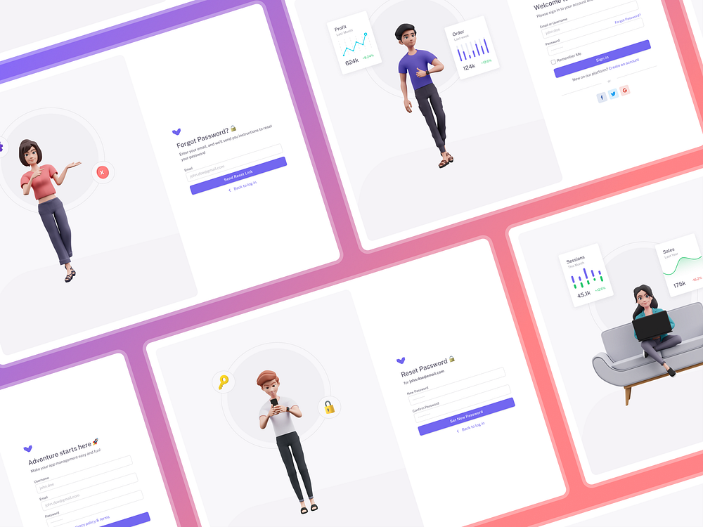 Auth Pages designs, themes, templates and downloadable graphic elements ...